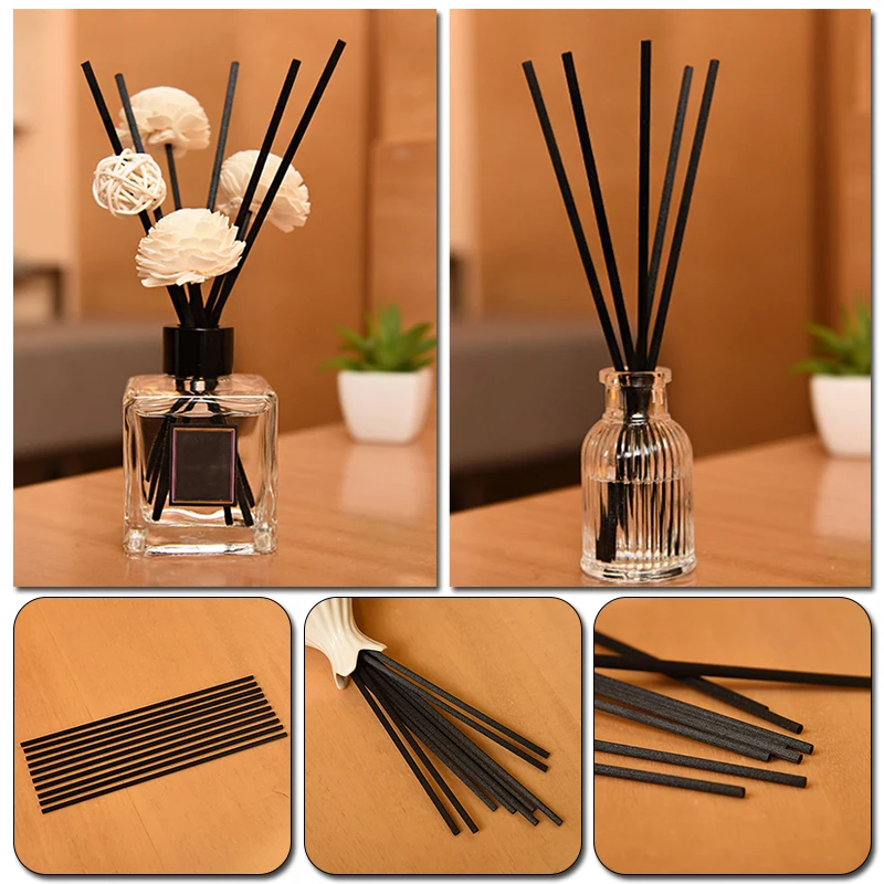 10pcs Black Fiber Sticks Diffuser Volatile Rod for Home Fragrance ...