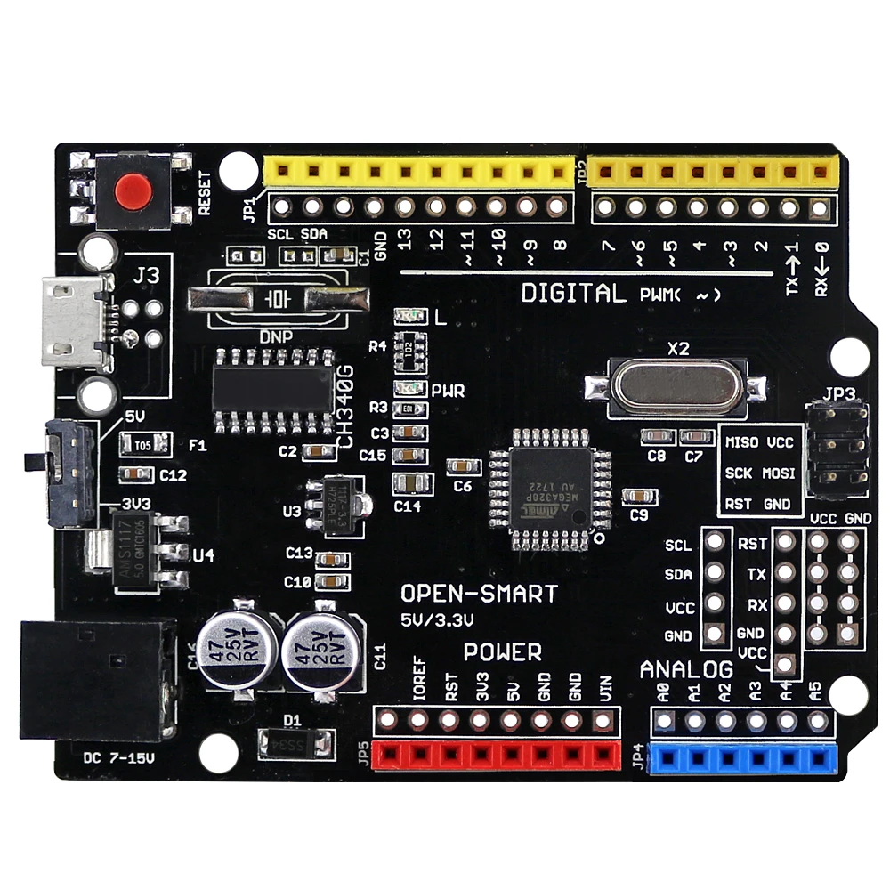 OPEN SMART MicroUSB ATMEGA328P Development Board Improved Version driver chip CH340G 5V /3.3V ...