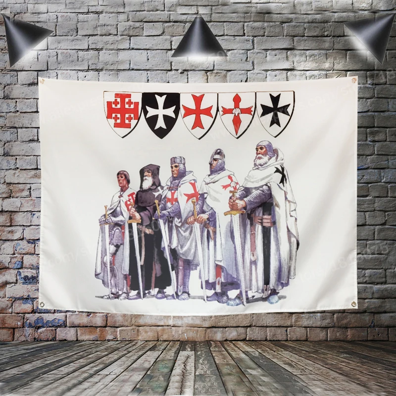 Knight Flag Banner Polyester 90* 150cm Hang On The Wall 4 Grommets ...