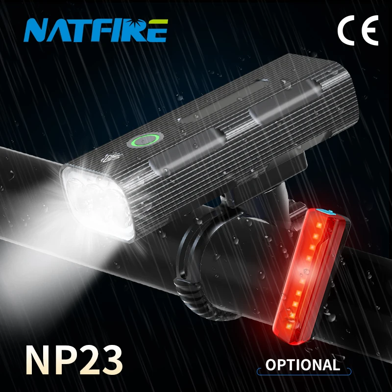 NATFIRE NP23 USB Rechargeable Bike Light LED 5200mAh Long Time Lasting ...