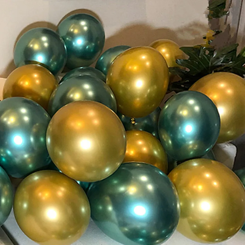 10 globos de látex metálicos de 12 pulgadas de color dorado y plateado ...
