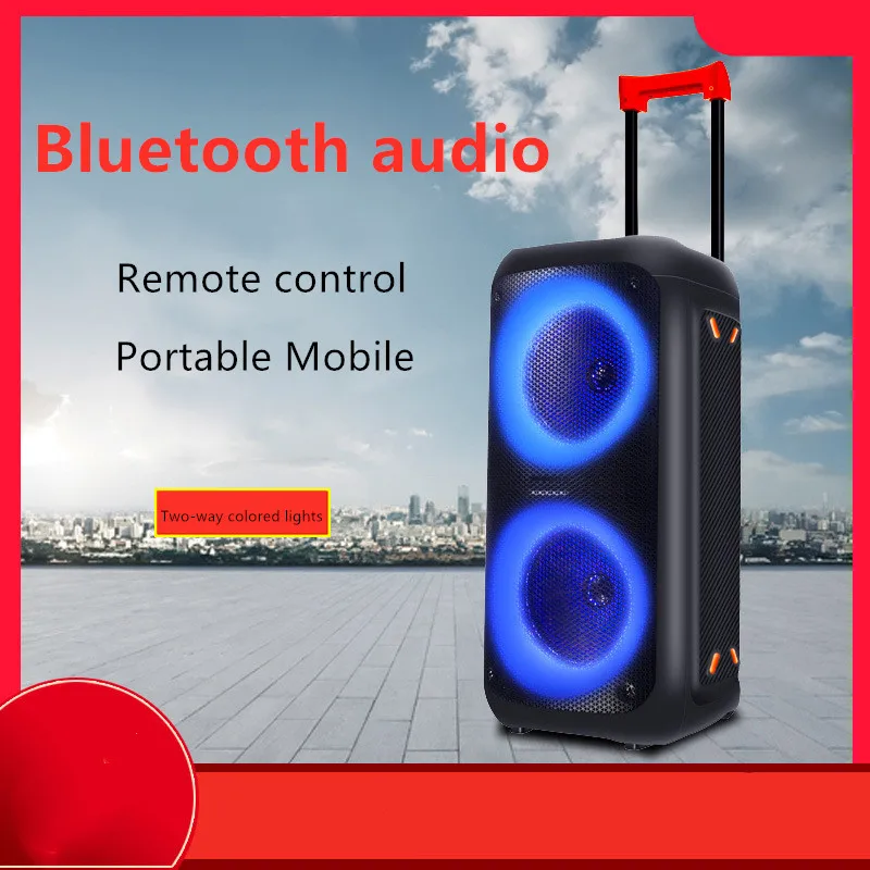 300W bluetooth speaker home portable dual 8 inch high power outdoor ...