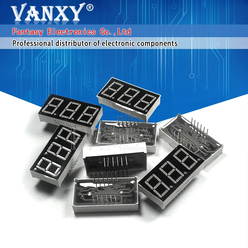 5pcs Digital tube segment common Cathode Red 3 Bit digital Tube 0.56 ...