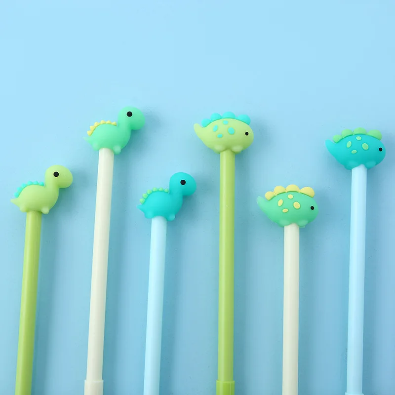 2 Pcs Kawaii Soft Silicone Dinosaur Gel Pen 0.5mm Black/ Blue Ink ...