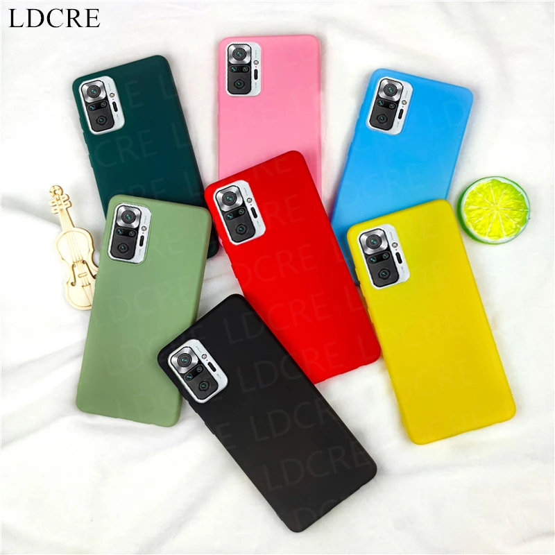 For Xiaomi Redmi Note 10 Case Silicone Candy Color Shell Soft Tpu ...