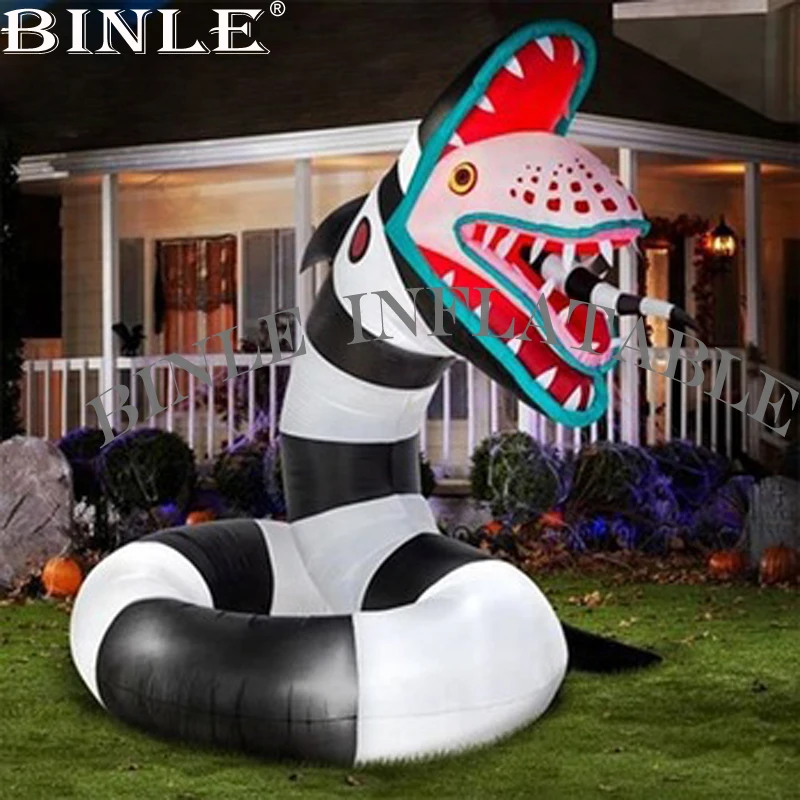Halloween Decoration Giant Led Lighting Inflatable Snake Model With 2 ...
