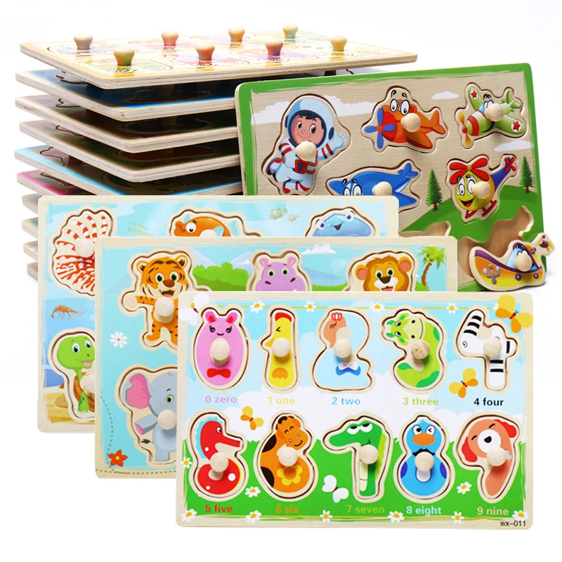 Houten puzzel - voor peuters Voertuig Dierenpuzzels Puzzel Bordspel ...