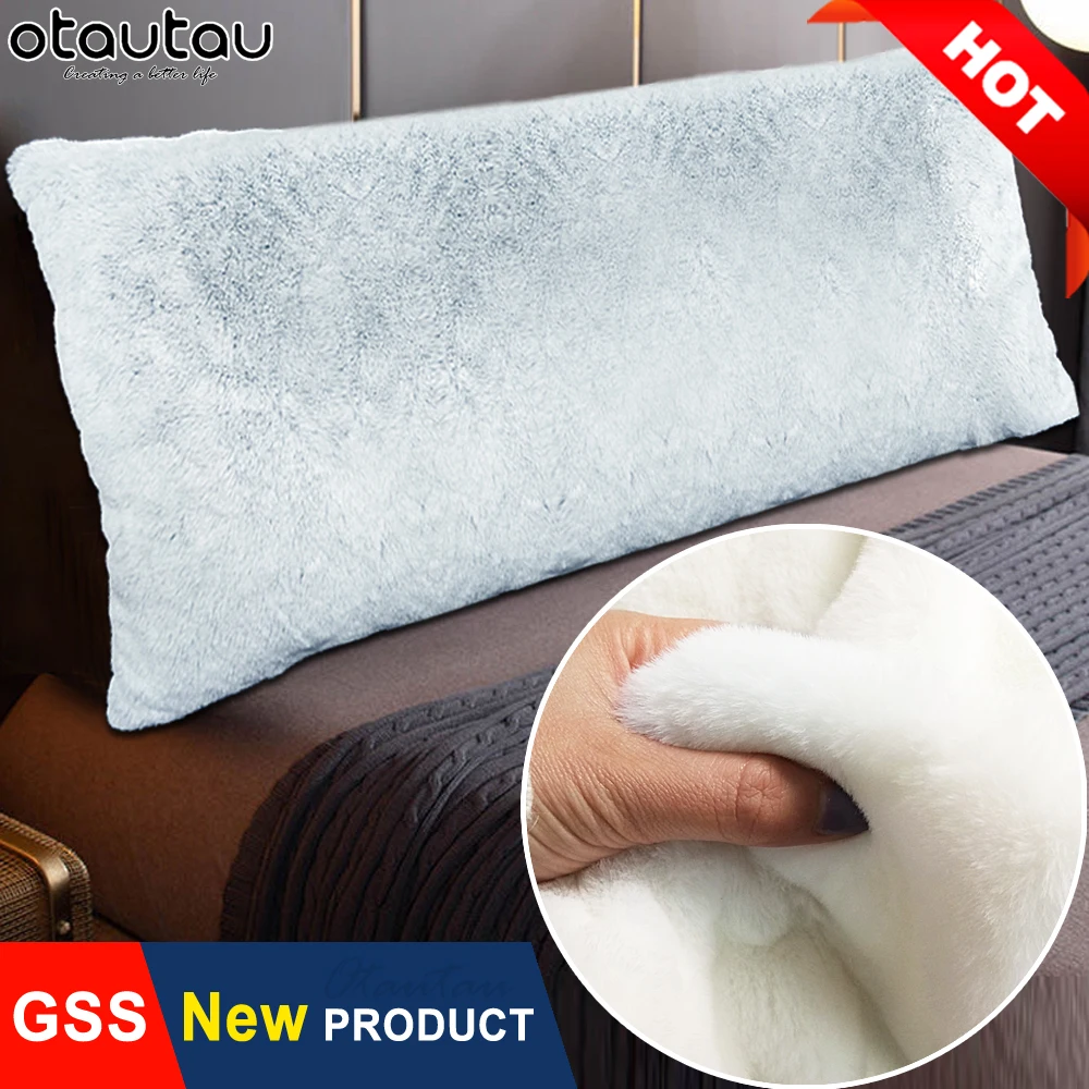 Fluffy-Soft-Plush-Bed-Long-Pillow-Case-Back-Seat-Backrest-Cushion ...