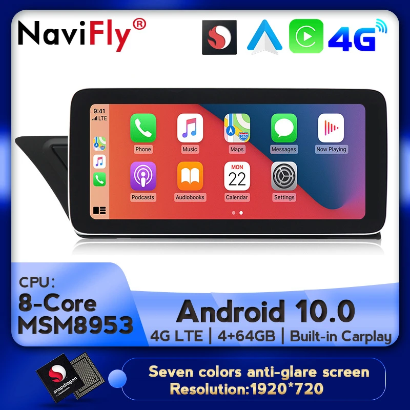 Navifly Msm8953 4gb+64gb Android 10.0 Car Multimedia Player For Audi A4l B8 A5 2009-2016 ...