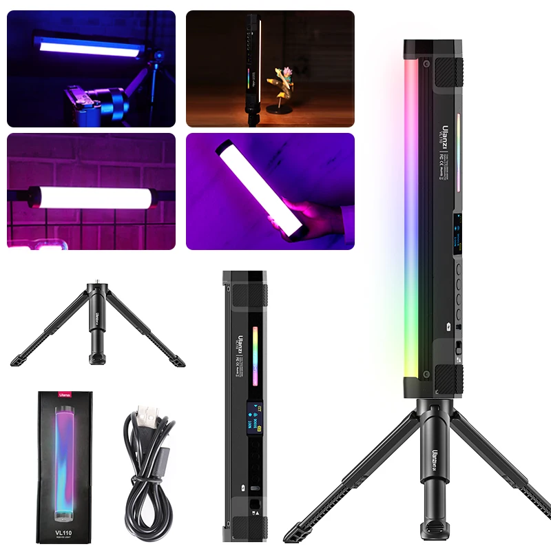Ulanzi VL110 RGB sopa ışık Led Video floresan lamba tam renkli manyetik ...