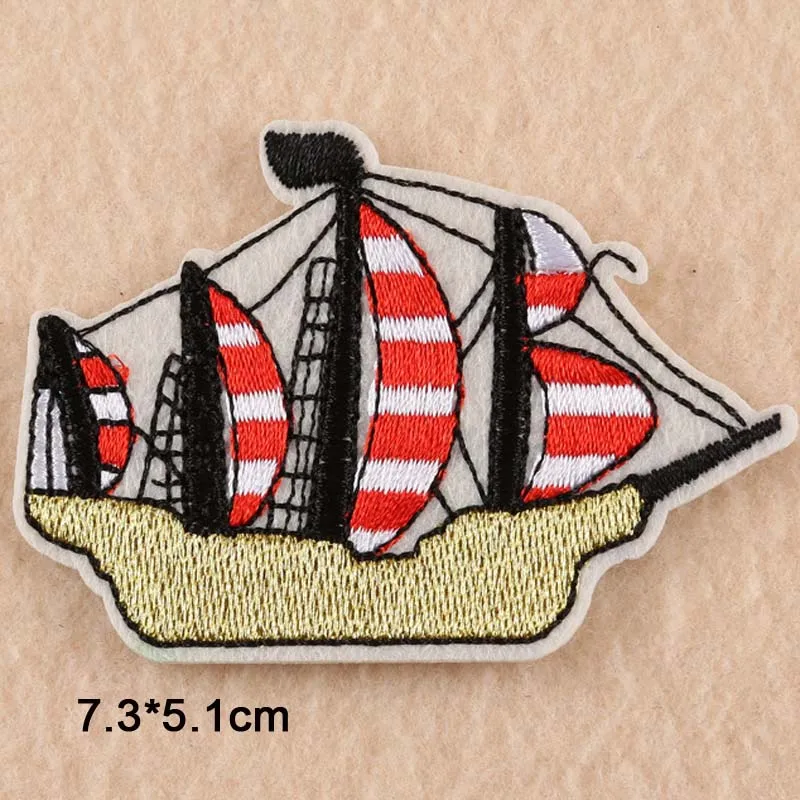 Cartoon-Boat-Ship-Iron-On-Patch-Embroidered-Embroidery-Clothes-Patch ...