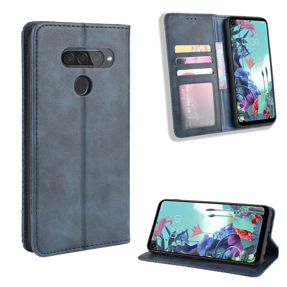 For LG Q70 Case LGQ70 Wallet Flip Style Vintage Leather Embossing Phone ...