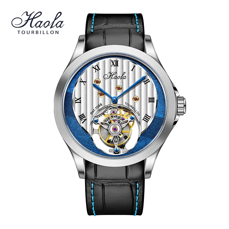 Haofa Manual Tourbillon Movement Watch Men Flying Mechanical Sapphire ...