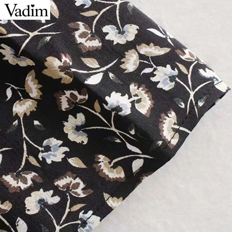 Женское элегантное платье Vadim платье миди с цветочным принтом Длинные рукава женские