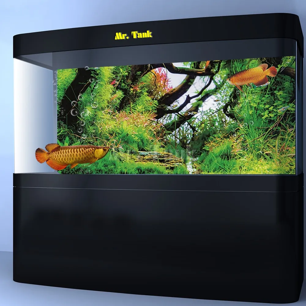 Mr.Tank Aquarium Background Poster 3D Effect PVC Aquatic Plants Tree ...