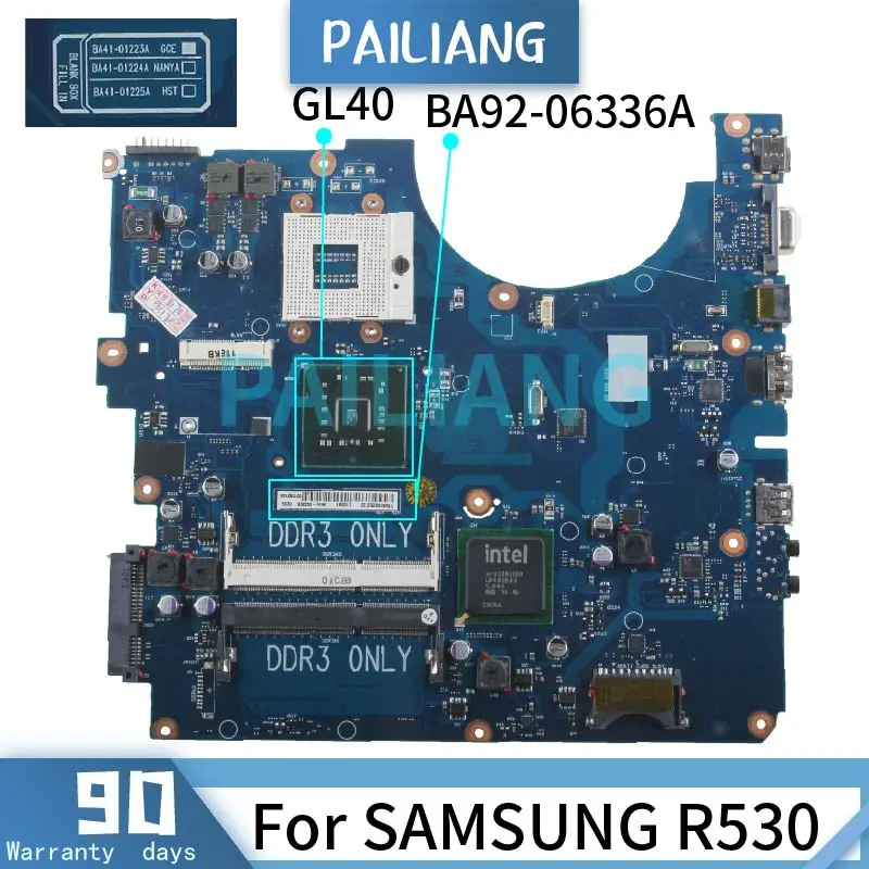 Samsung placa mãe para laptop, placa mãe para o modelo r530, ba92 06336a, ba41 01223a, gl40 ...