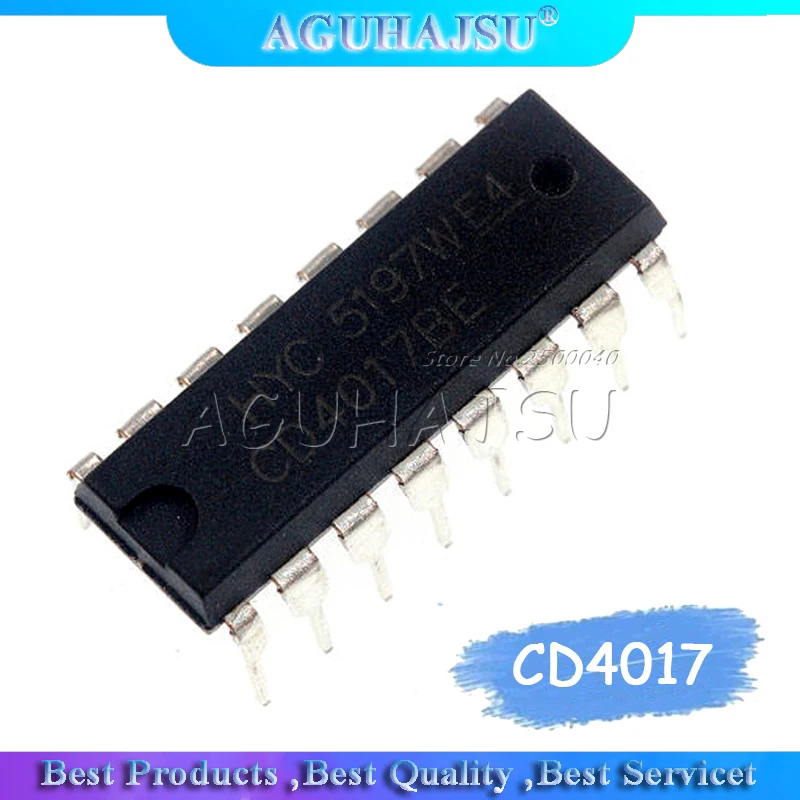 10pcs Cd4017 Cd4017b Cd4017be 4017 Dip Decade Counter Divider Ic New ...