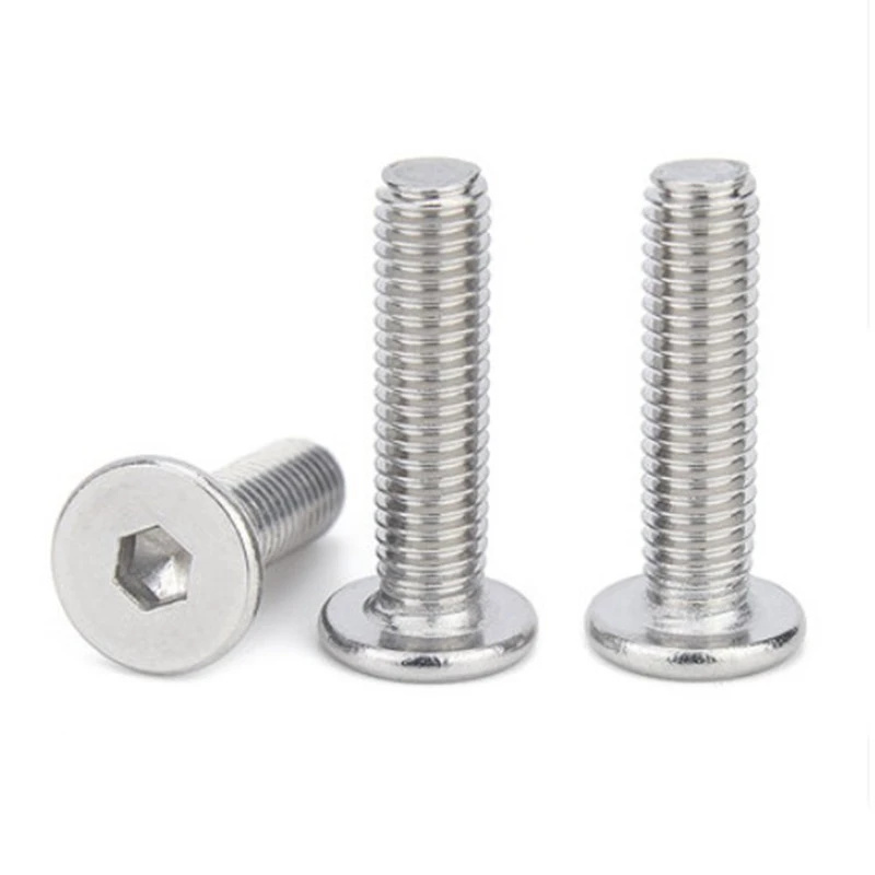 5-50pcs Cm M2 M2.5 M3 M4 M5 M6 M8 304 Stainless Steel Hex Socket Ultra Thin Super Low Flat Wafer ...