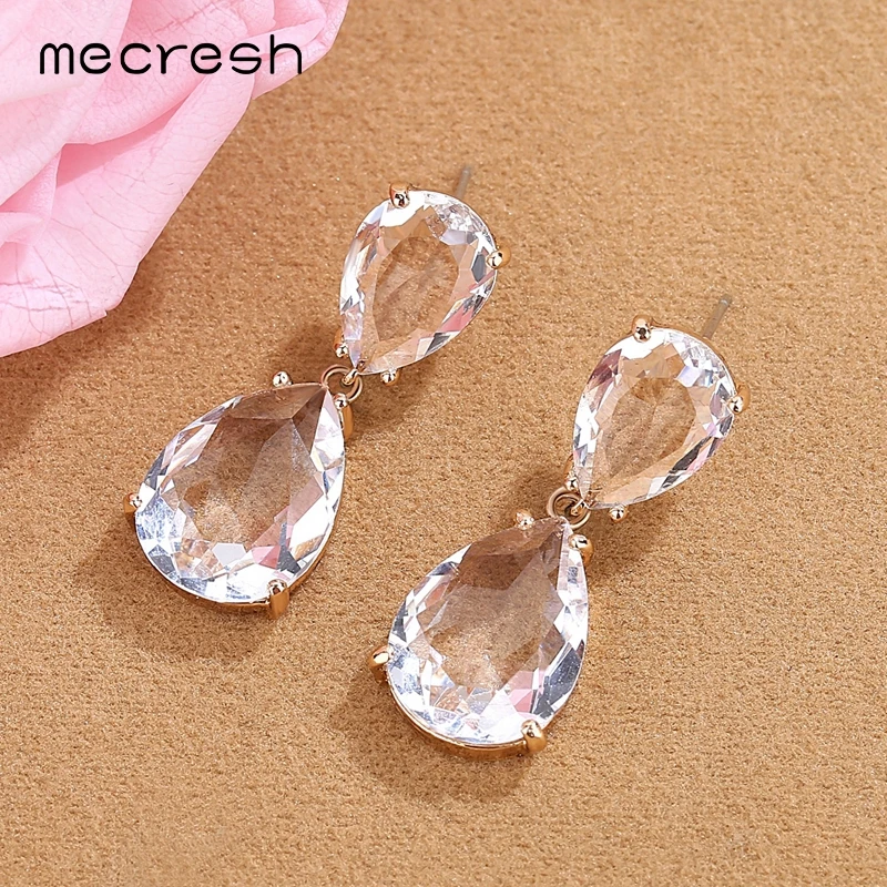 Mecresh-Cute-Transparent-Crystal-Dangle-Drop-Earrings-For-Girls-Clear ...