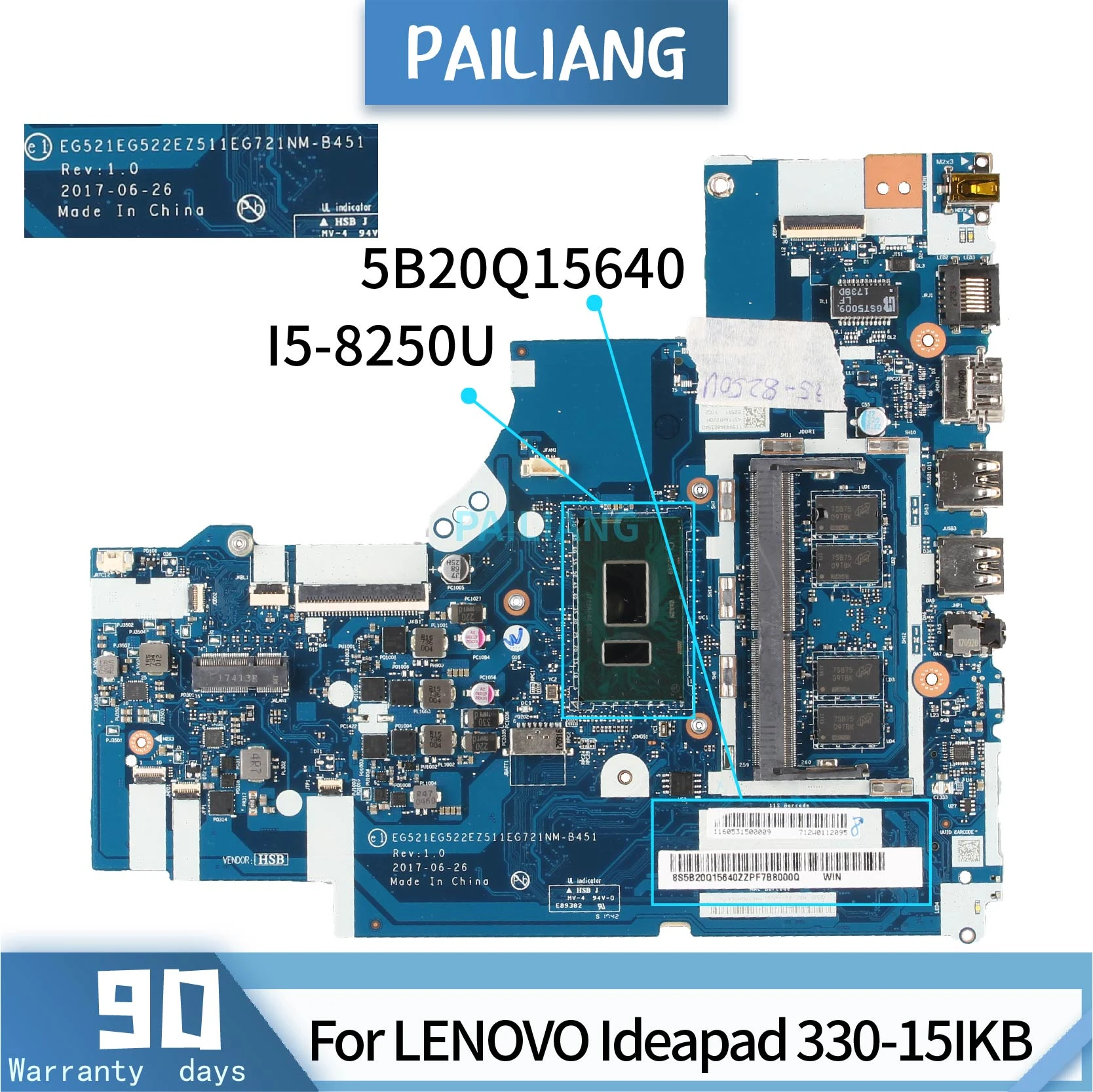 Pailiang Laptop Motherboard For Lenovo Ideapad 330-15ikb Mainboard ...