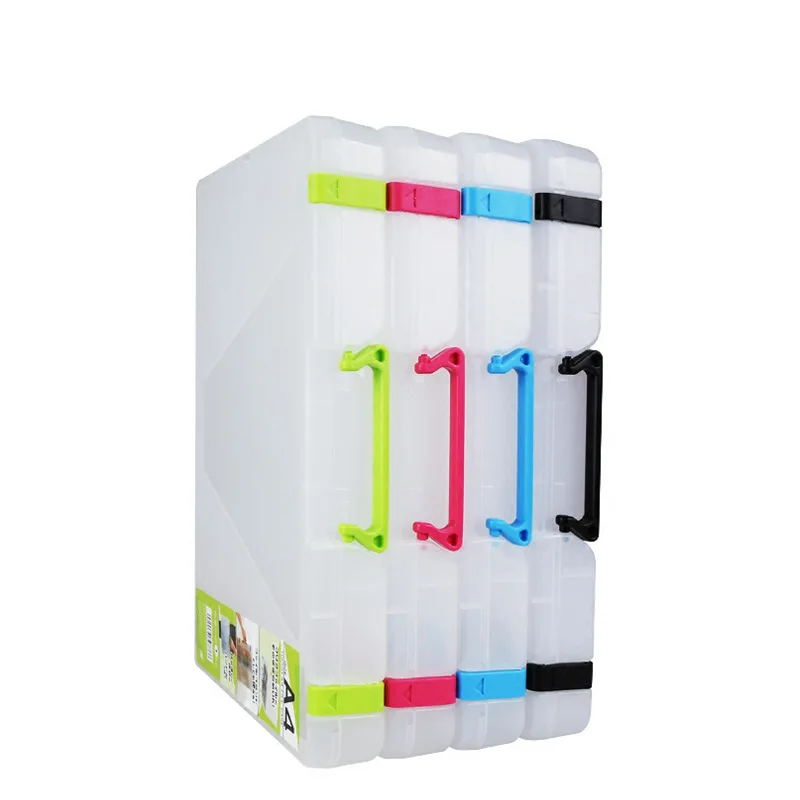 A4 File Sorting Box With Handle Large Capacity Transparent Desktop ...
