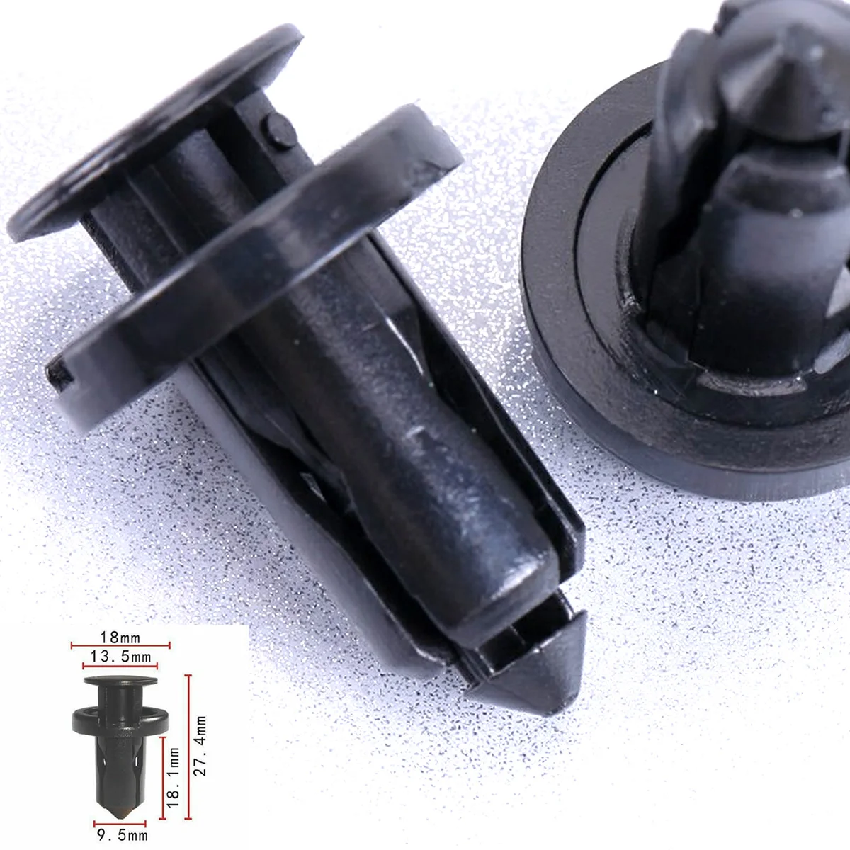 30X-BUMPER-TRIM-CLIPS-RIVET-BONNET-BLACK-PLASTIC-0155309241-FOR-HONDA ...