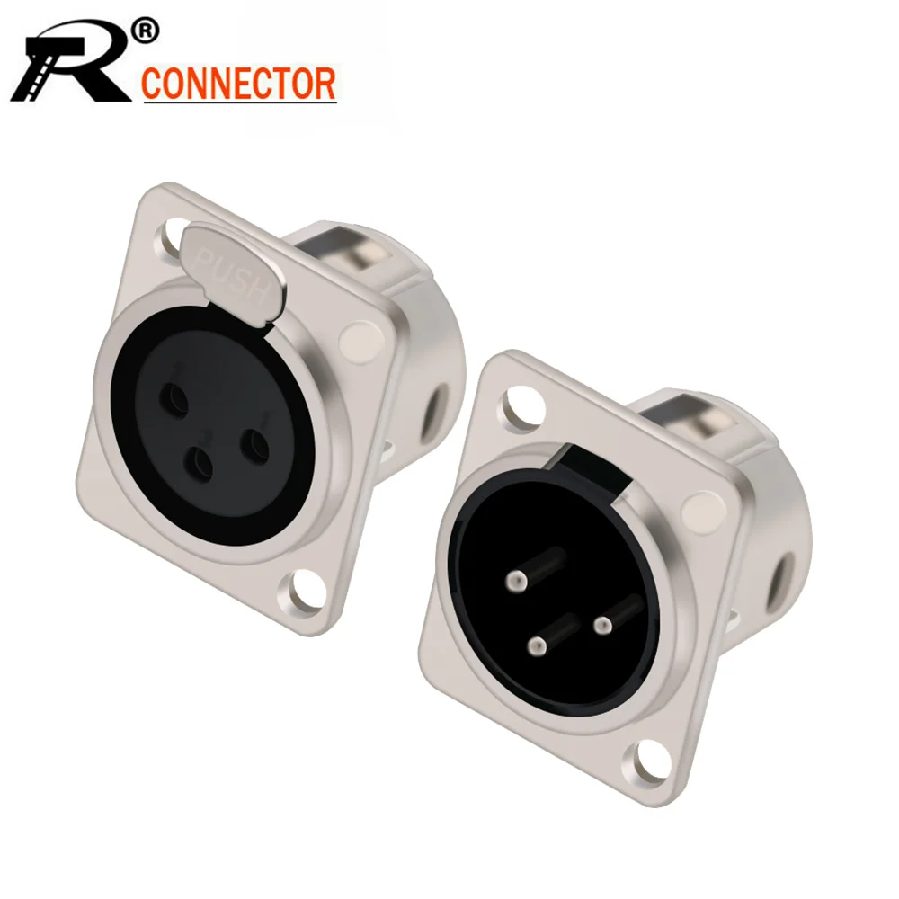 10pcs-lot-3-Pin-XLR-Male-Female-Connector-Metal-Shell-3Poles-XLR-Socket ...
