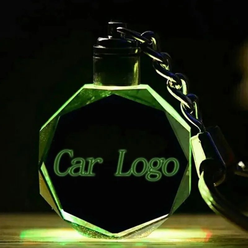 50Pcs-New-Trendy-Luminous-keychain-Car-Key-Chain-Key-Ring-Cut-Glass-Car ...