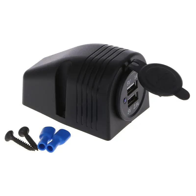 12V 24V Dashboard Mount Dual USB Panel Charger Adapter For Car Boat ...