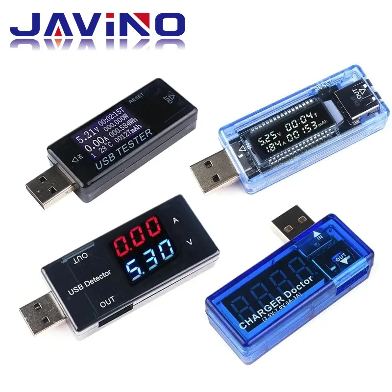 USB Voltmeter Ammeter Current Voltage Tester LCD Digital Display Power ...
