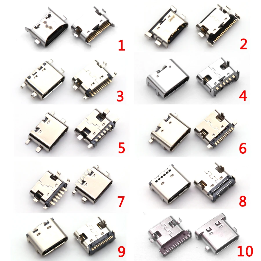 10-modelos-USB-tipo-C-conector-de-Puerto-de-la-base-de-carga-macho-tipo ...