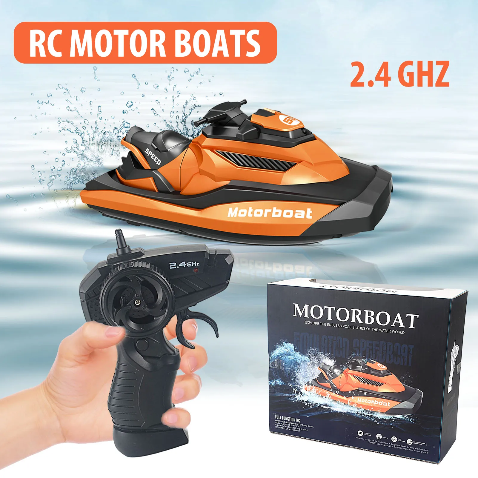 2.4GHz High Speed RC Boat With Water Detection Waterproof Remote ...