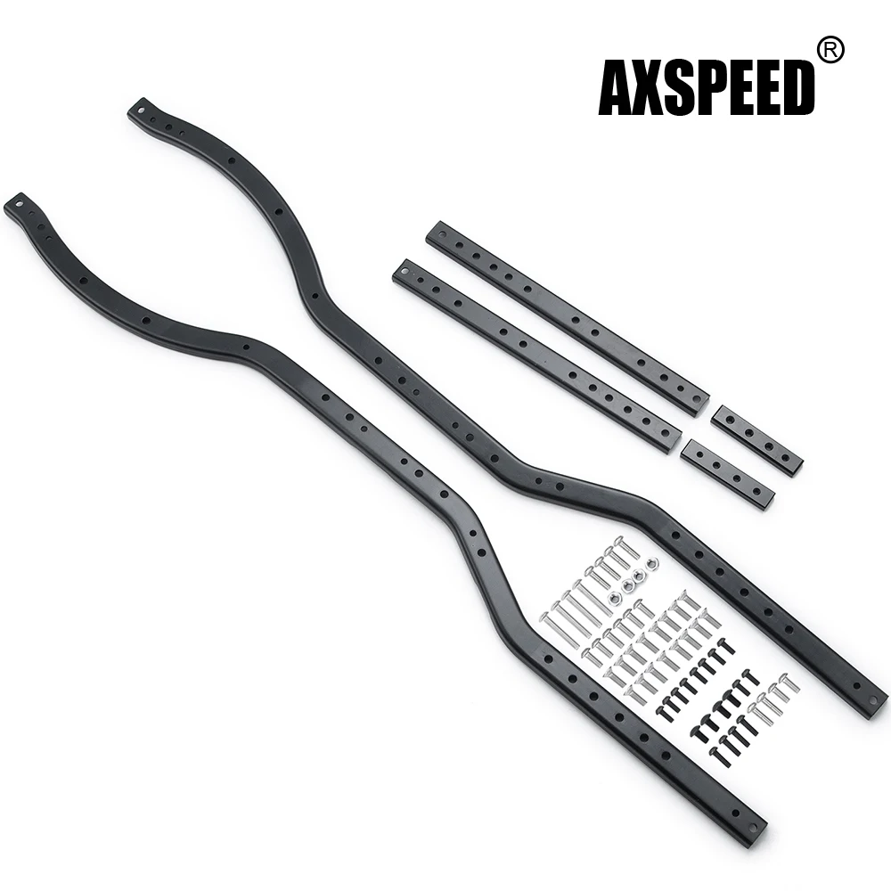 AXSPEED-Black-Steel-6x6-Chassis-Frame-Rails-Beam-for-Axial-90027-90028 ...