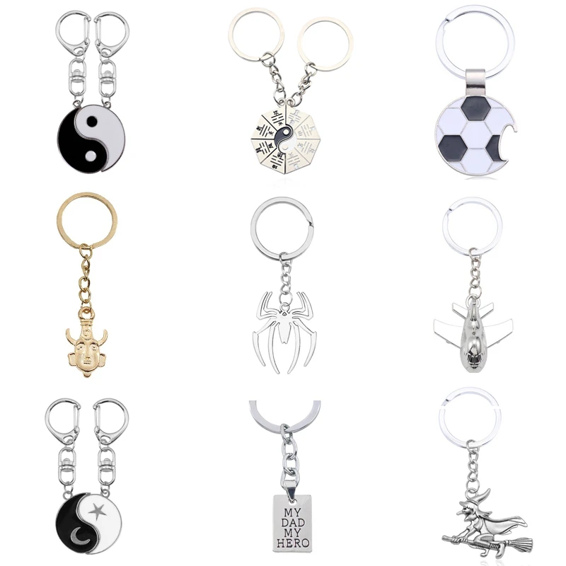 Anime-Couple-Keychain-Bag-Geometry-Friends-Key-Chain-Car-Pendant-Best ...