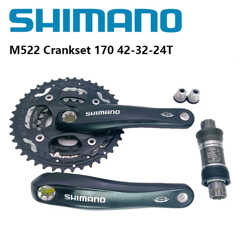 Shimano FC M522 3x10s 170mm 42 32 24T Crankset With ES300 113mm Bottom ...