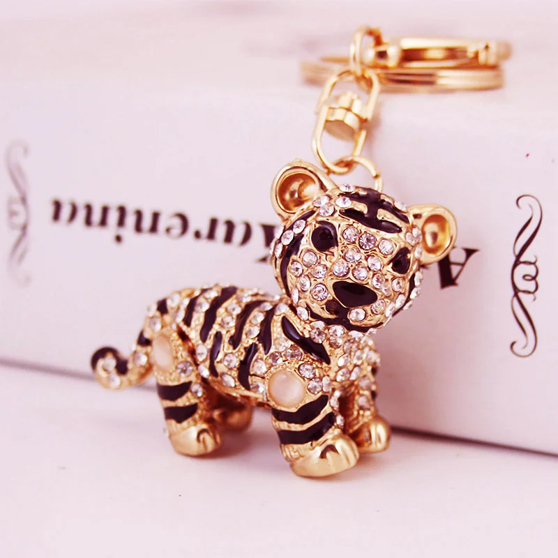 Crystal-Animal-Siberian-Tiger-Keychain-Car-Accessories-Creative-Design ...