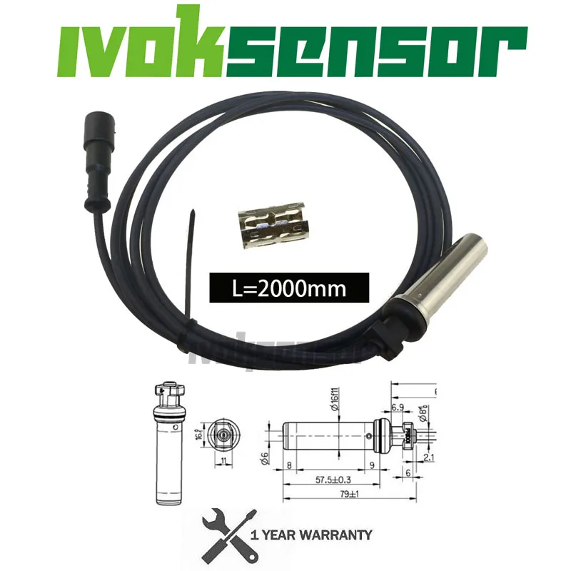 ABS Sensor L=2000mm For RENAULT 5010422334 MAN 1448618 DAF 1505215 ...
