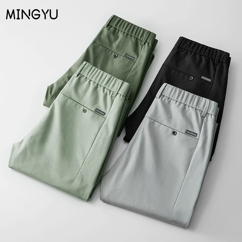 2022 Spring Summer Pants Mens Stretch Korean Casual Slim Fit Elastic ...