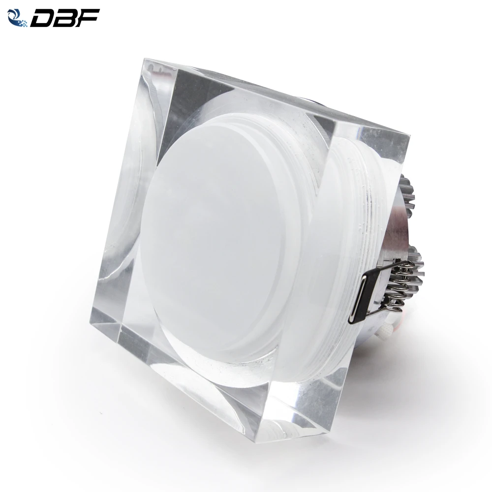 [DBF]Acrylic Square RGB LED Recessed Downlight 1W 3W 5W 7W Ceiling Spot ...