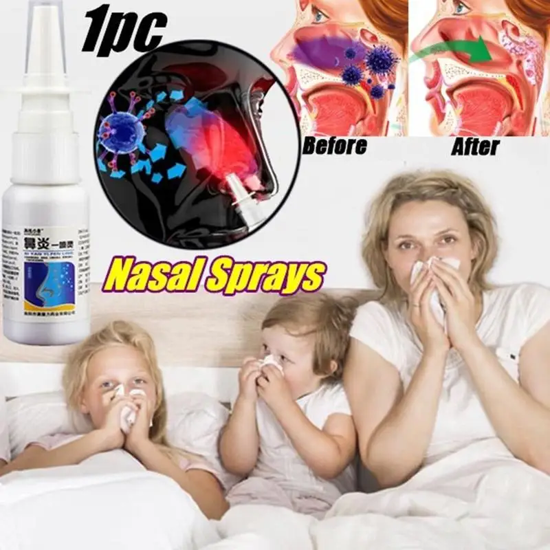 Традиционный медицинский травяной спрей для ухода за носом для лечения хронического ринита