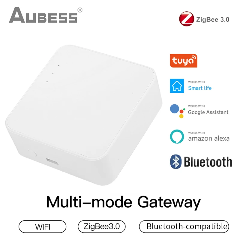 Tuya ZigBee 3.0 Smart Hub Multi-mode Wireless Bluetooth Gateway Bridge Works With Smart Life App ...