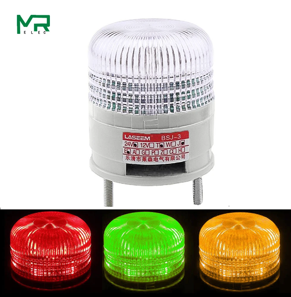 1 Layer Three Colour Strobe Signal Warning Light 24v Led With Alarm ...