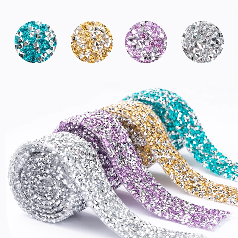 Crystal Rhinestone Ribbon 2 Sizes Diamond Sparkling Bling Ribbons ...