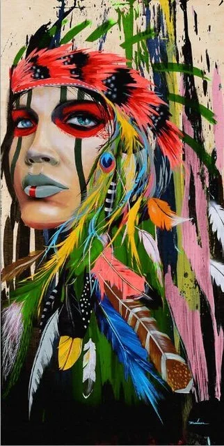 American Indian Girl Painting