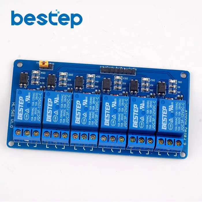 10pcs-New-6-Channel-Relay-Module-relay-expansion-board-12v-Low-level ...