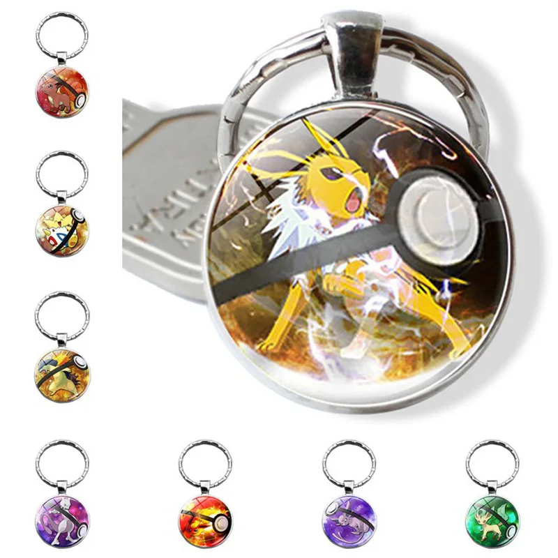 피카츄 키 링 체인 Pokemon Pokeball Key Chain Go Keychain Mega Creative ...