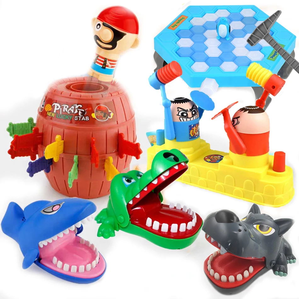 2-4 Players Pop Up Pirate Barrel Game Funny Crocodile Biting Finger ...