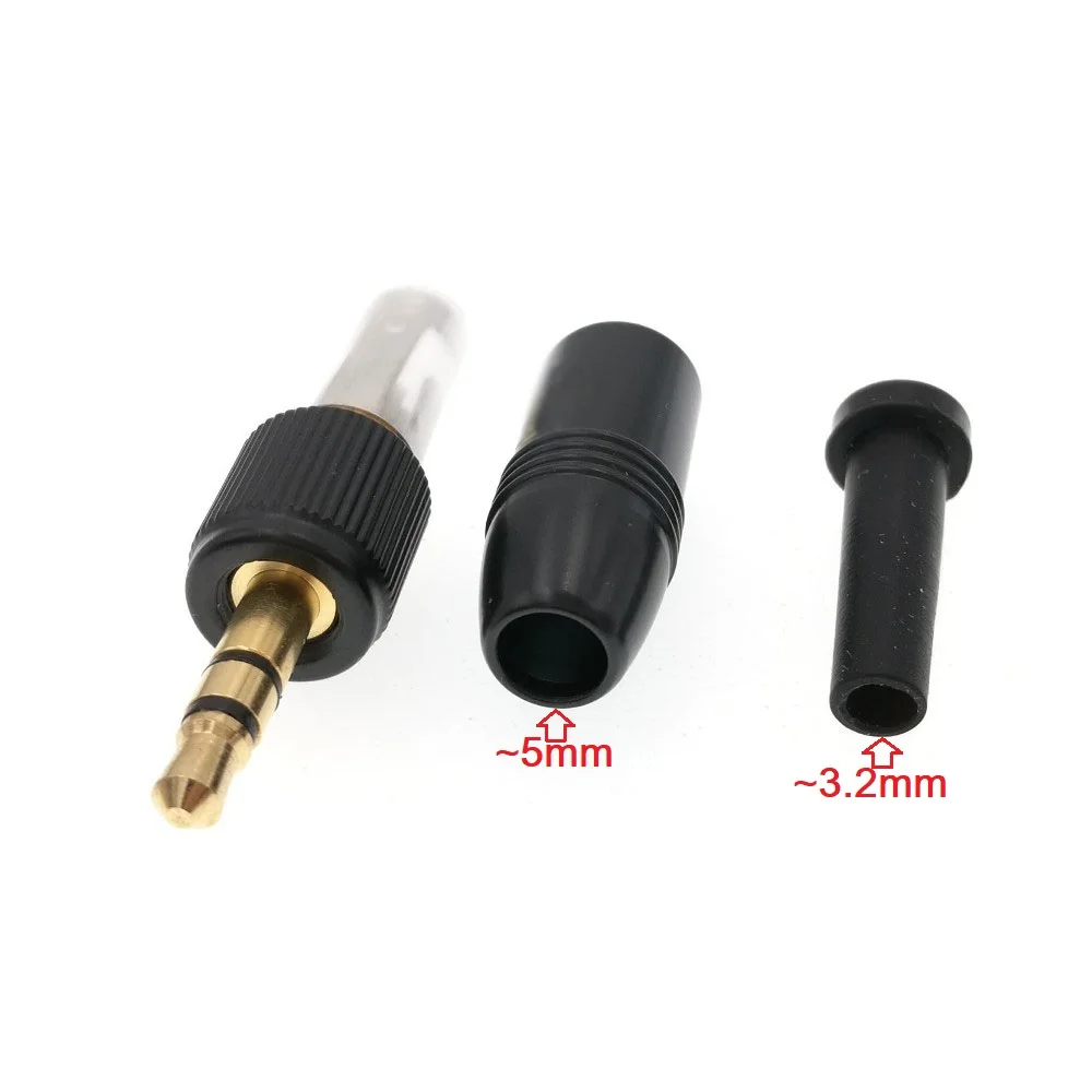 10PCS-Black-3-5mm-1-8-Stereo-Screw-locking-Audio-Lock-Connector-For ...