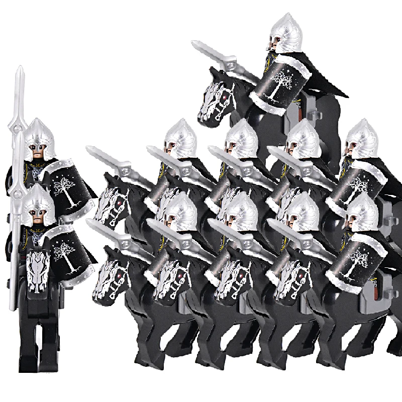 The-Soldier-With-War-Horse-Gondor-Army-Figures-lotr-Armor-Guard-Warrior ...