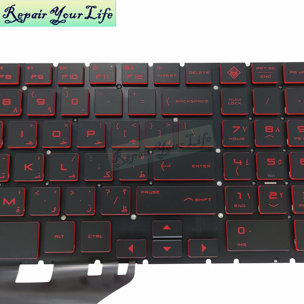 Backlight keyboard for HP OMEN 15 DC dc0002tx AR Arabic layout black ...
